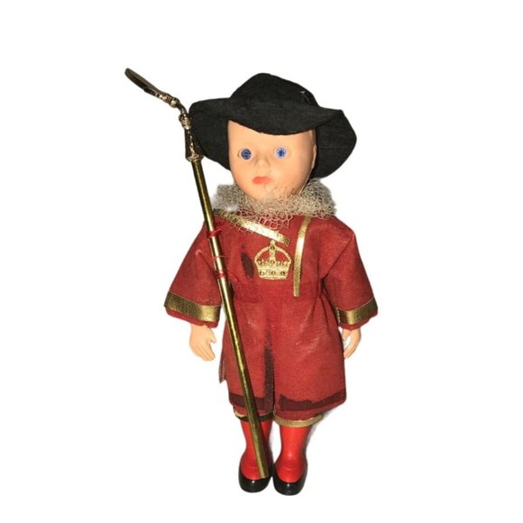 Other | Vintage Cultural Guard Doll Wearing Red Outfit Black Hat Made ...